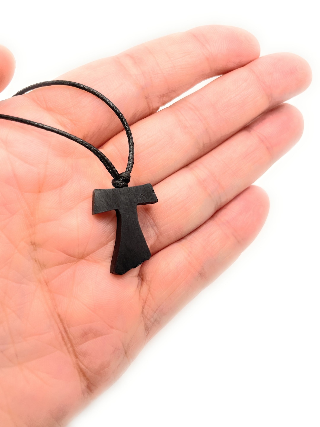 Franciscan Jet Tau Cross Necklace Tau Necklace Cross Amulet - Etsy