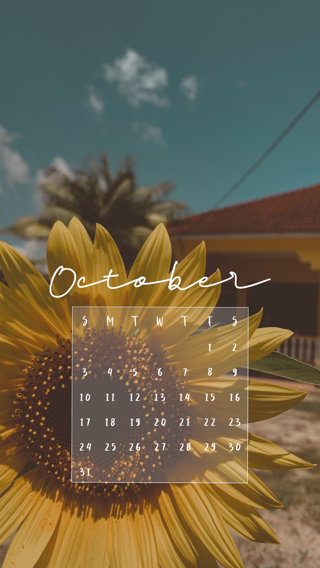 Sunflower 2021 Calendar Wallpaper - Etsy