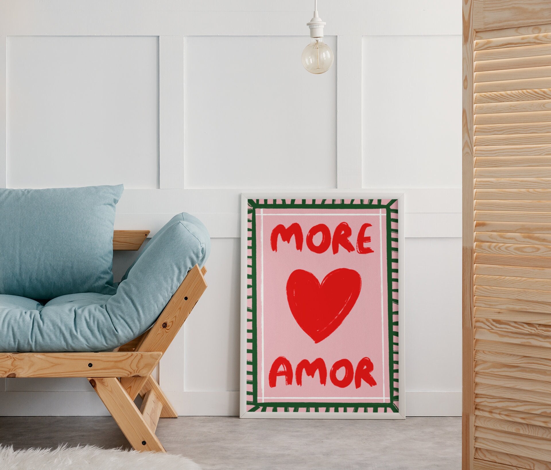 More Amor Hand Drawn Poster, Love Quote, Home Decor, Wall Art Canvas ...