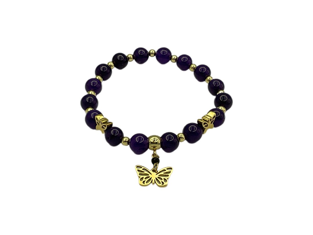 Yosano Akiko Inspired Jade Bracelet With Butterfly Charm - Etsy