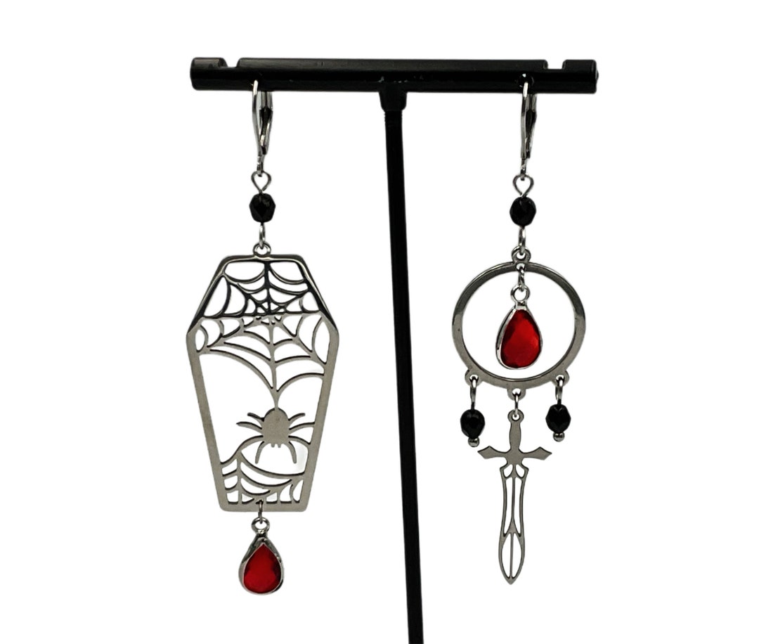 Coffin & Sword Bram Stoker Dracula Inspired Assymetrical Earrings ...