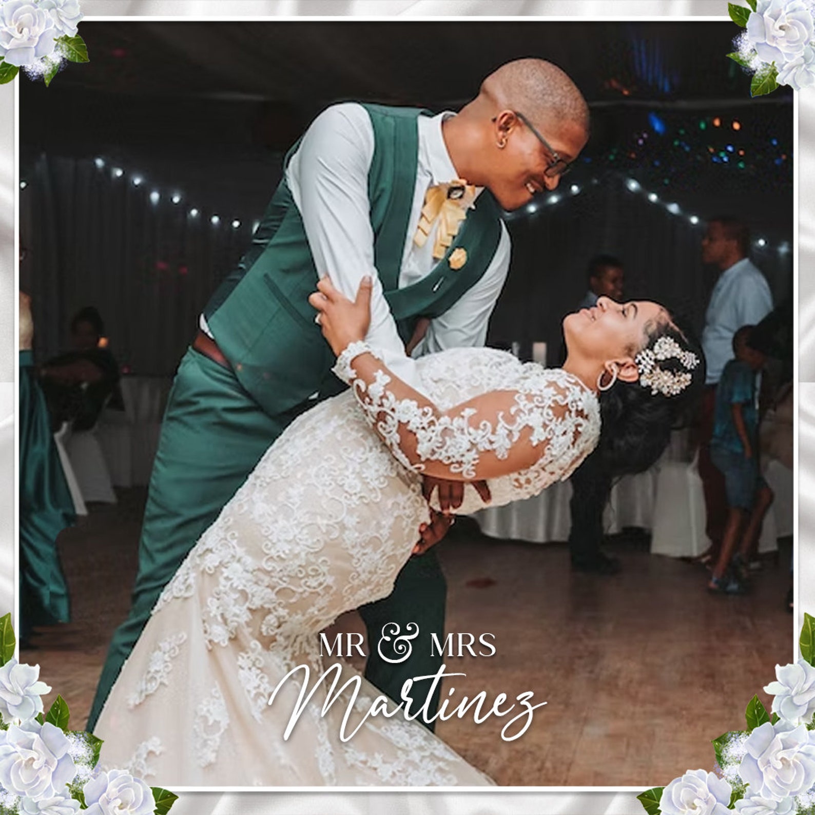 360 White Roses Wedding Photo Booth Overlay for Touchpix Elegant ...