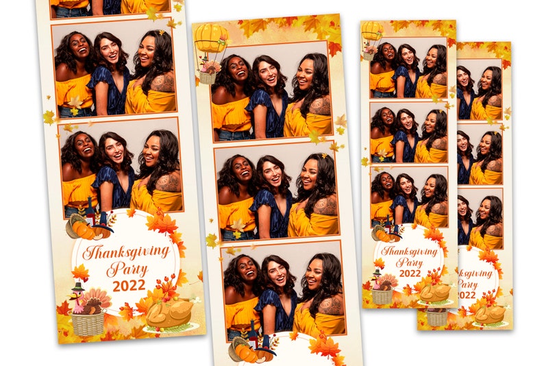 Thanksgiving 2x6 Strips Photo Booth Template for Holiday Party With ...
