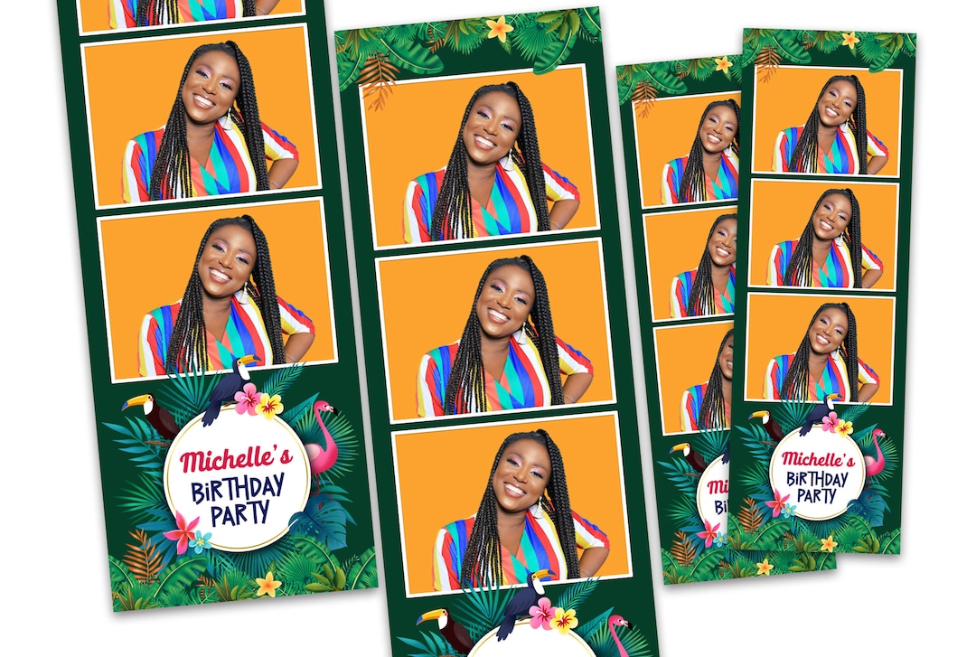 Tropical 2x6 Summer Photo Booth Template for Birthdays, HOCO, Wedding ...