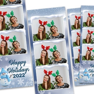 Winter Wonderland Christmas 2x6 Photo Booth Template Overlay With ...