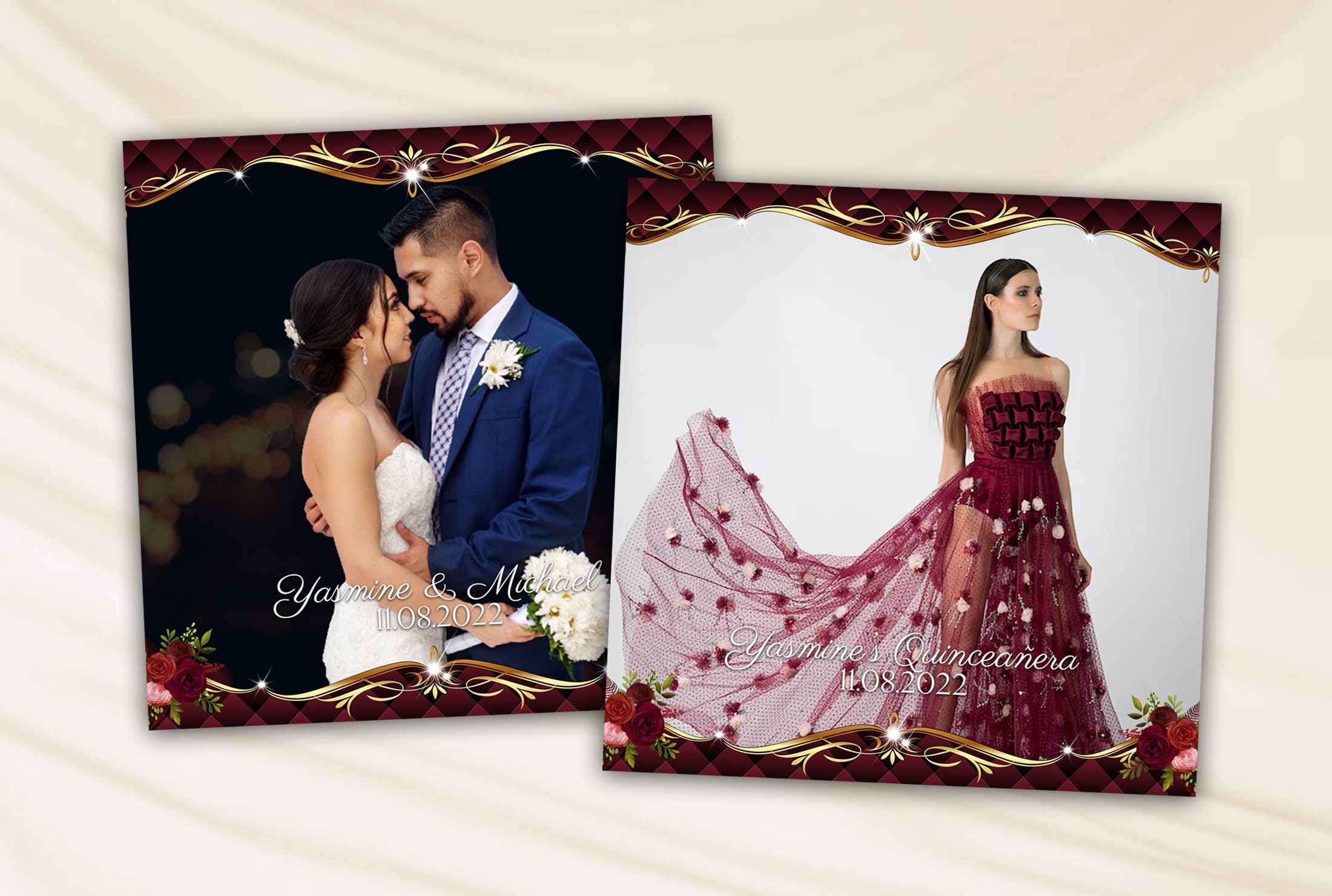 Burgundy 360 Overlay Photo Booth Overlay for Wedding, Anniversary ...