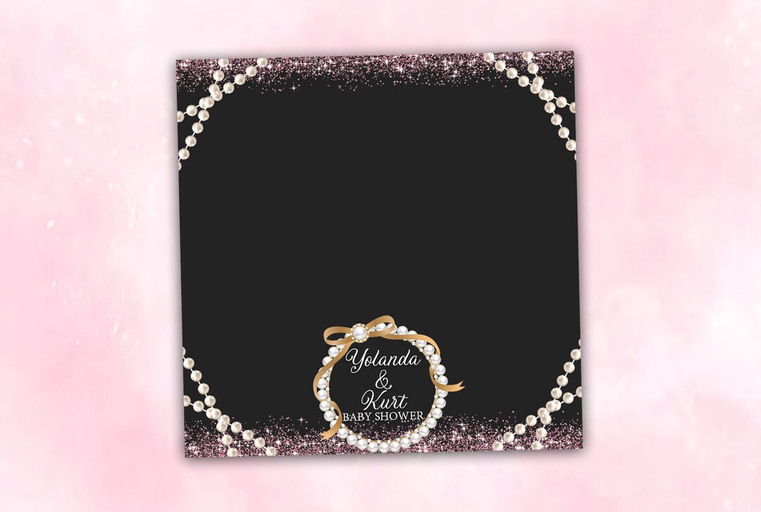360 Pink Glitter Baby Shower Overlay With Pearls - Etsy