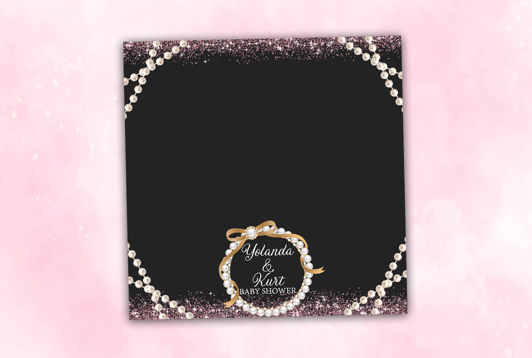 360 Pink Glitter Baby Shower Overlay With Pearls - Etsy