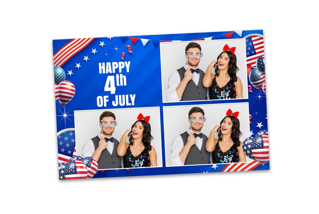 4th of July 4x6 Photo Booth Template for Independence Day USA ...
