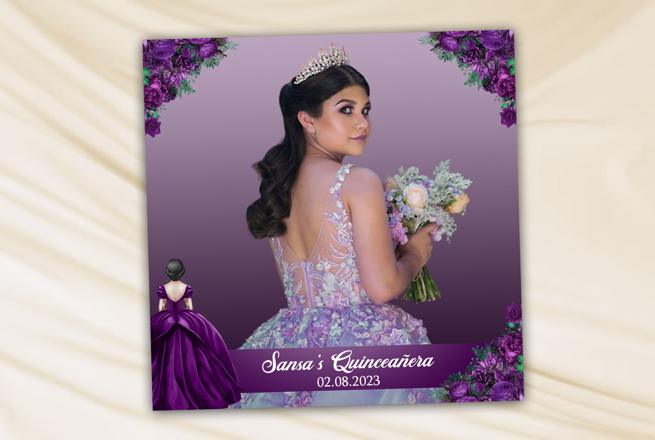 Purple Quinceañera 360 Overlay Photo Booth Template Also Perfect for ...