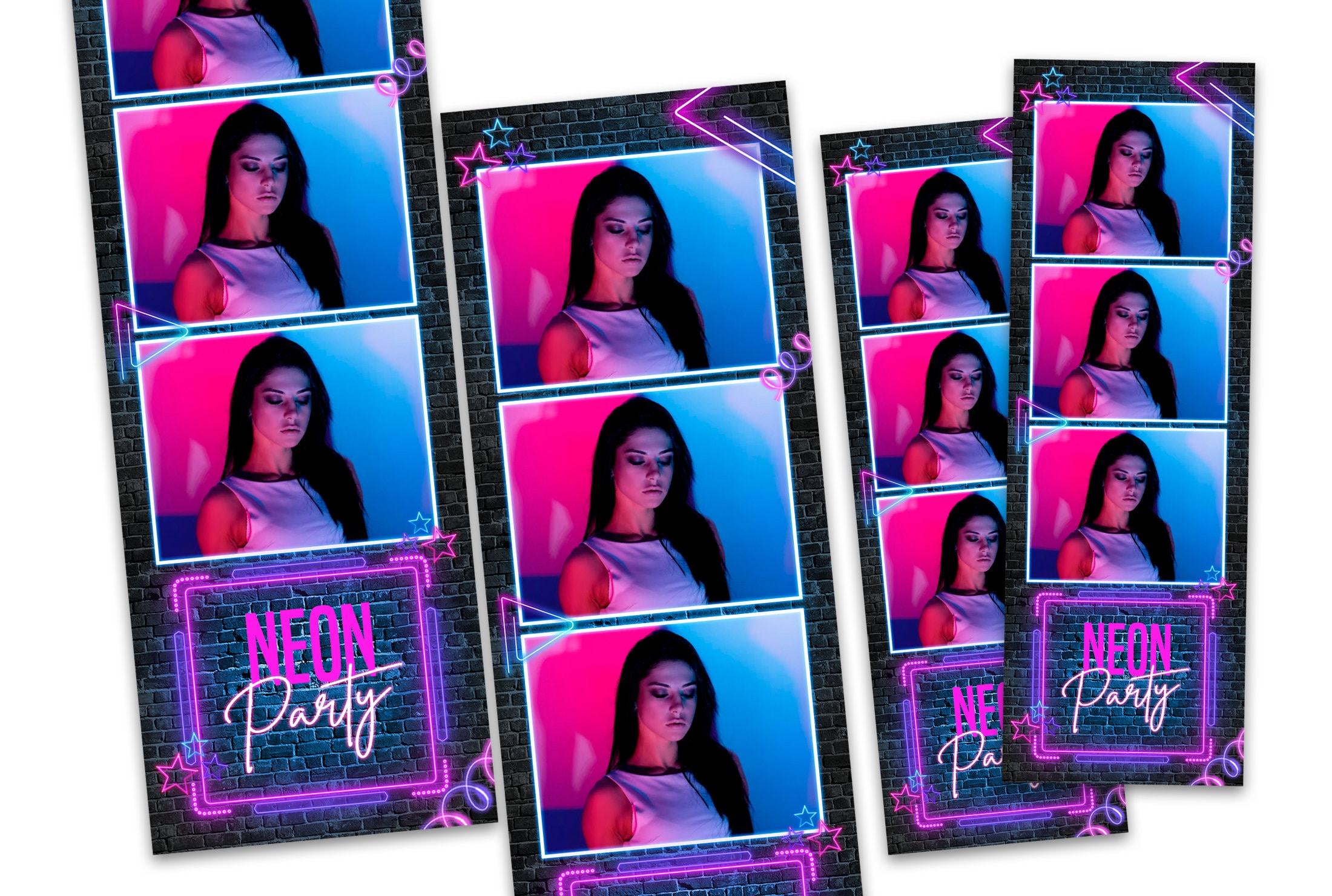 Neon Glow 2x6 Photo Booth Template for Birthday Party, Bar and Bat ...