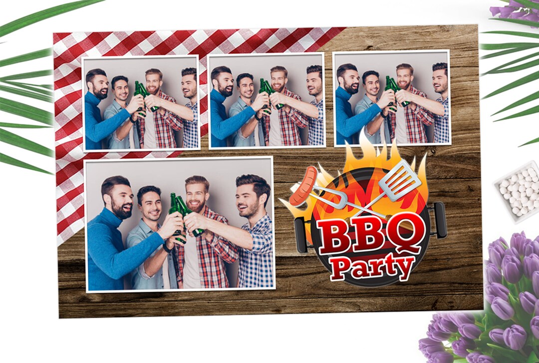 Picnic Barbecue 4x6 Photo Booth Postcard Template for Birthdays ...