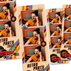 Retro 2x6 Photo Booth Template Vintage Theme for Birthdays, HOCO ...