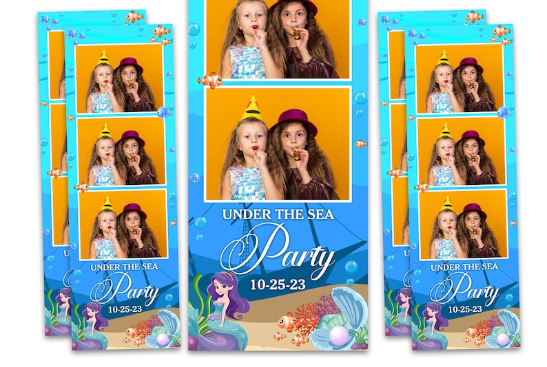 Under the Sea Party With Mermaid 2x6 Photo Booth Template for Kids ...