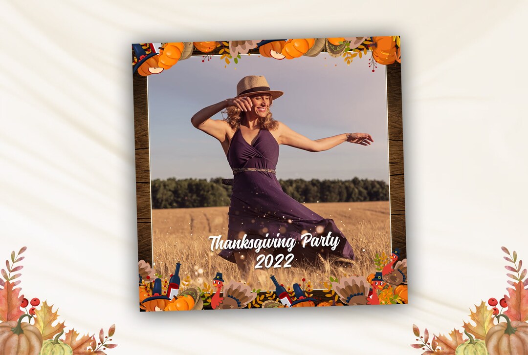 Thanksgiving 360 Photo Booth Template Overlay 1072x1072 Holiday Party ...