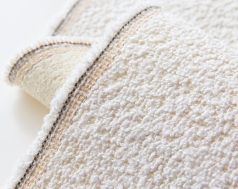 Cream Ivory White Boucle Fabric by the Meter or by the Yard for Modern ...