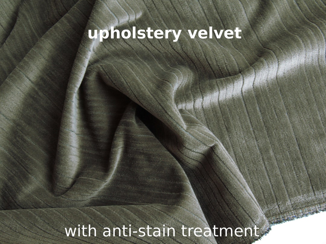 Moss Green Velvet Fabric by the Meter or by the Yard for Modern ...