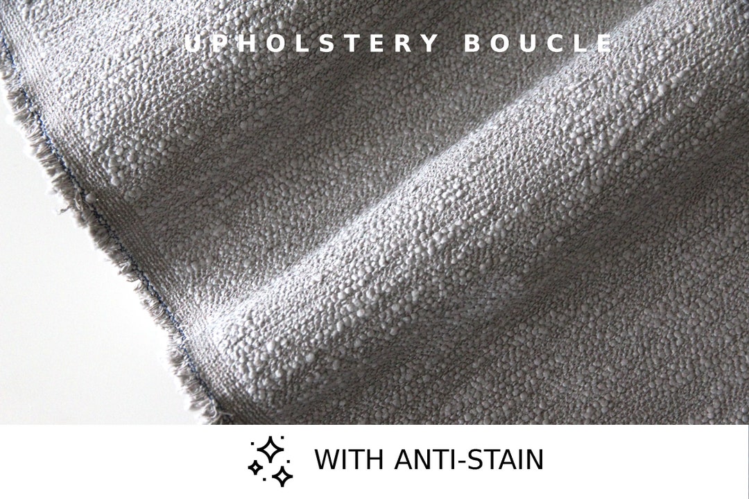 Gray Boucle Upholstery Fabric – Anti-stain, Scandinavian Style - Etsy