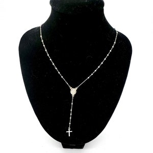 Sterling Silver Rosary Necklace - Etsy