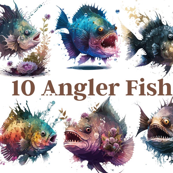 Angler Fish Clip Art - Etsy