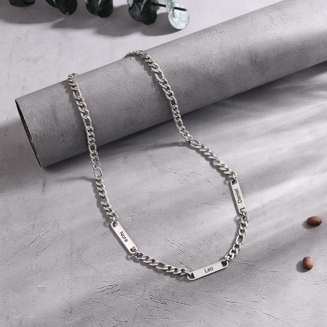 Custom Necklace for Men: Mens Engraved Necklace, Men Name Necklace ...