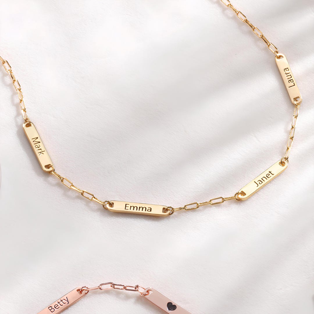 Personalized Mother Necklace - 1–5 Name Charms in Silver/gold/rose Gold ...