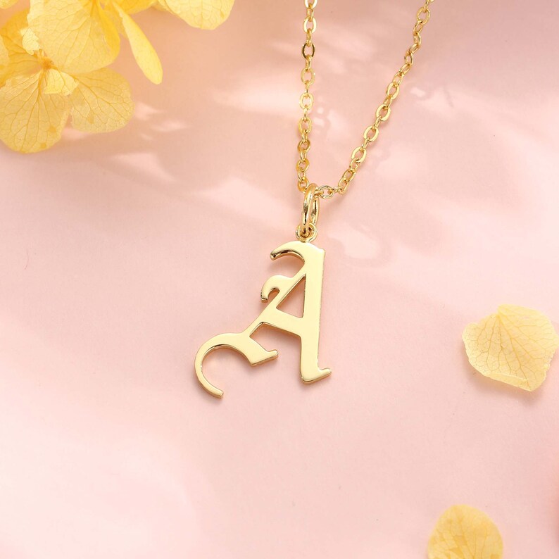 Letter Necklace Gold • Letter Pendant Necklace • Letter Necklace Silver ...