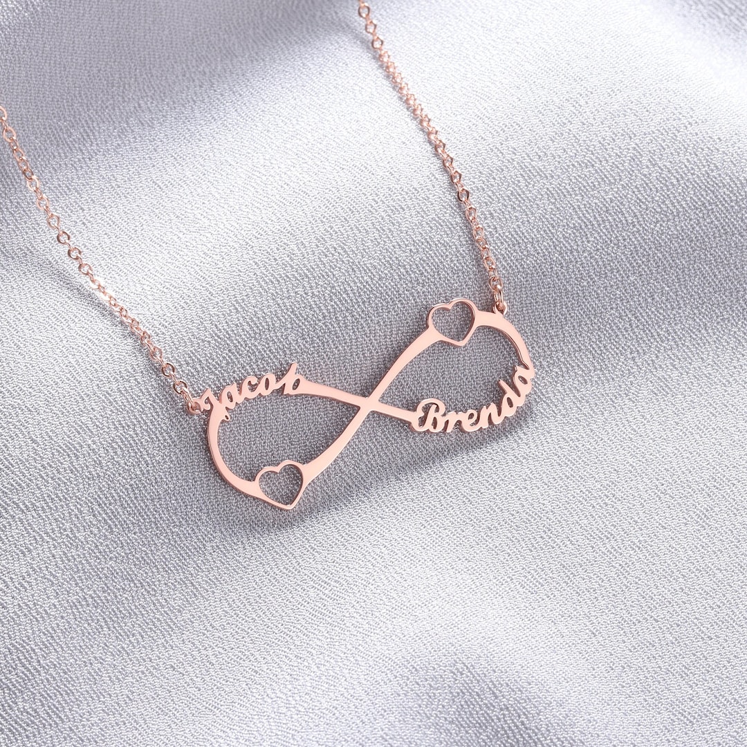 Infinity Name Necklace - Personalized Couple Pendant - Matching ...