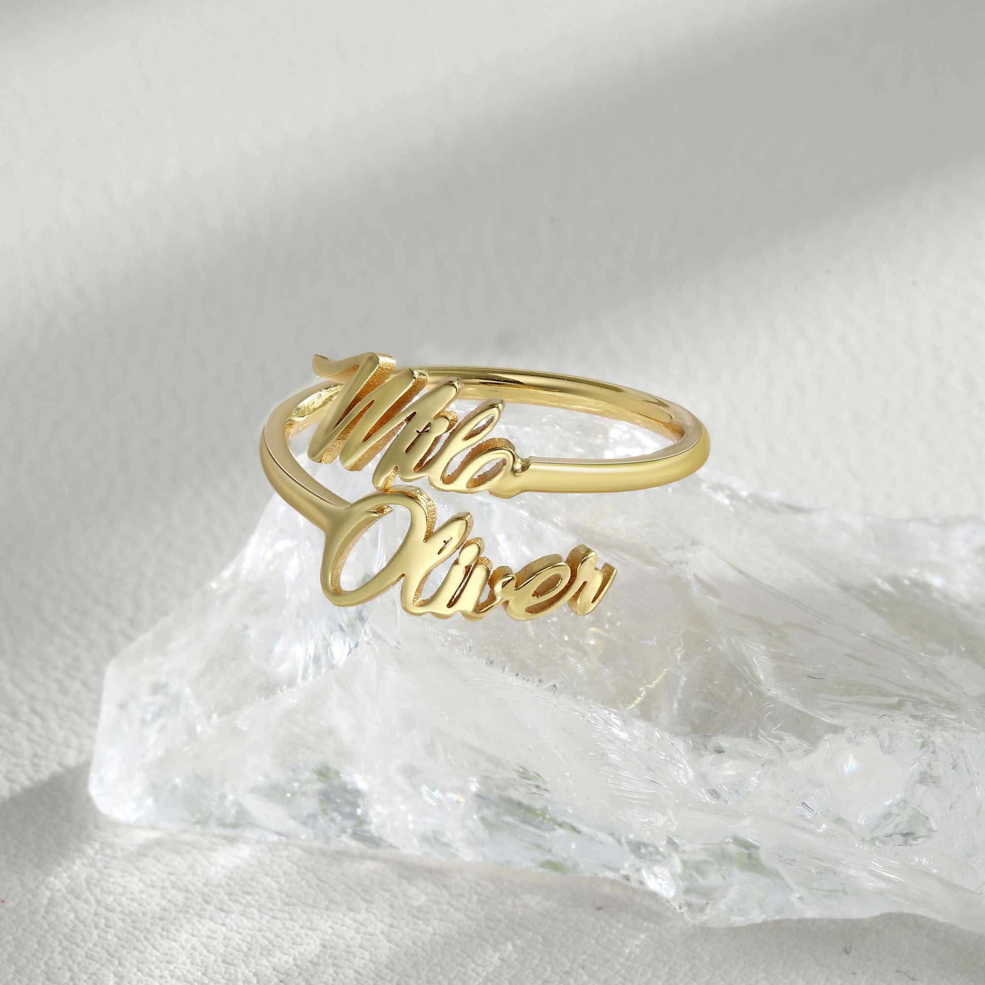 Forever Together Couple Name Ring - Personalized Two Names Ring for Him ...