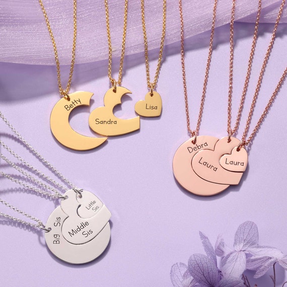 Big sis middle sis little sis necklace store