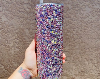 Purple Rhinestone Tumbler - Etsy