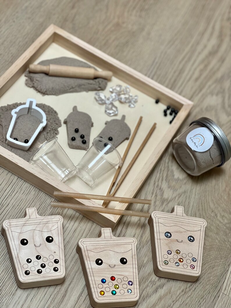Boba Sensory Bin - Moldable Sand - Boba Block Toy - Etsy