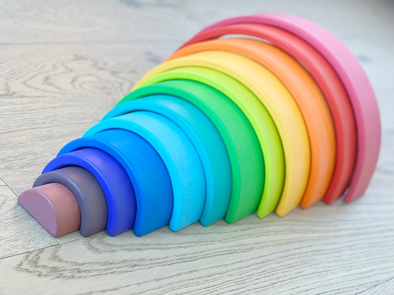 XL Rainbow Stacker - Waldorf - Pastel and Primary Rainbow - Etsy