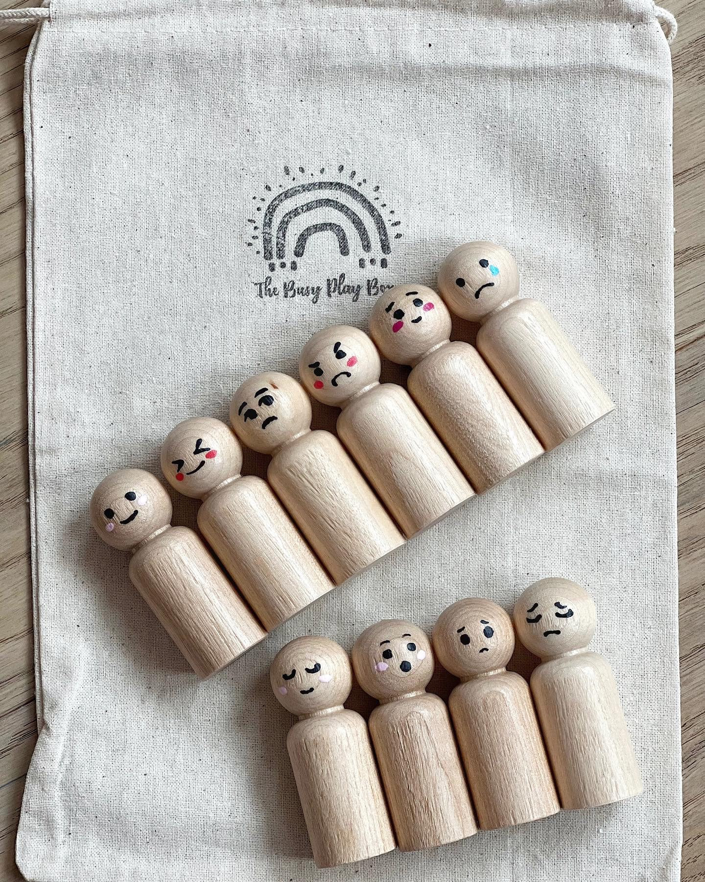 Emotion Peg Dolls Learning Emotions Hand Painted Peg Dolls - Etsy