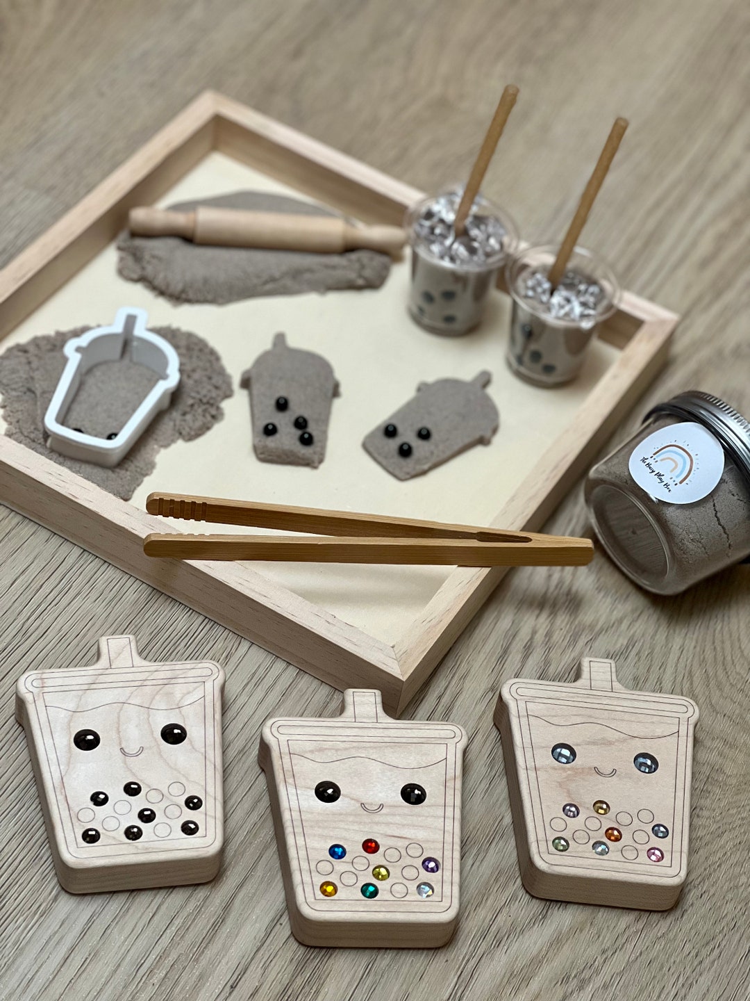 Boba Sensory Bin - Moldable Sand - Boba Block Toy - Etsy