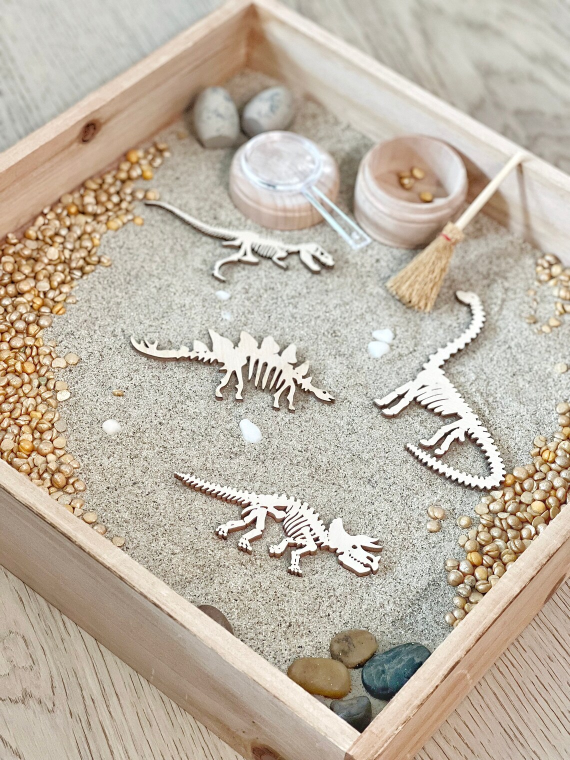 Dino Dig Play Box Fossils Sensory Bin | Etsy