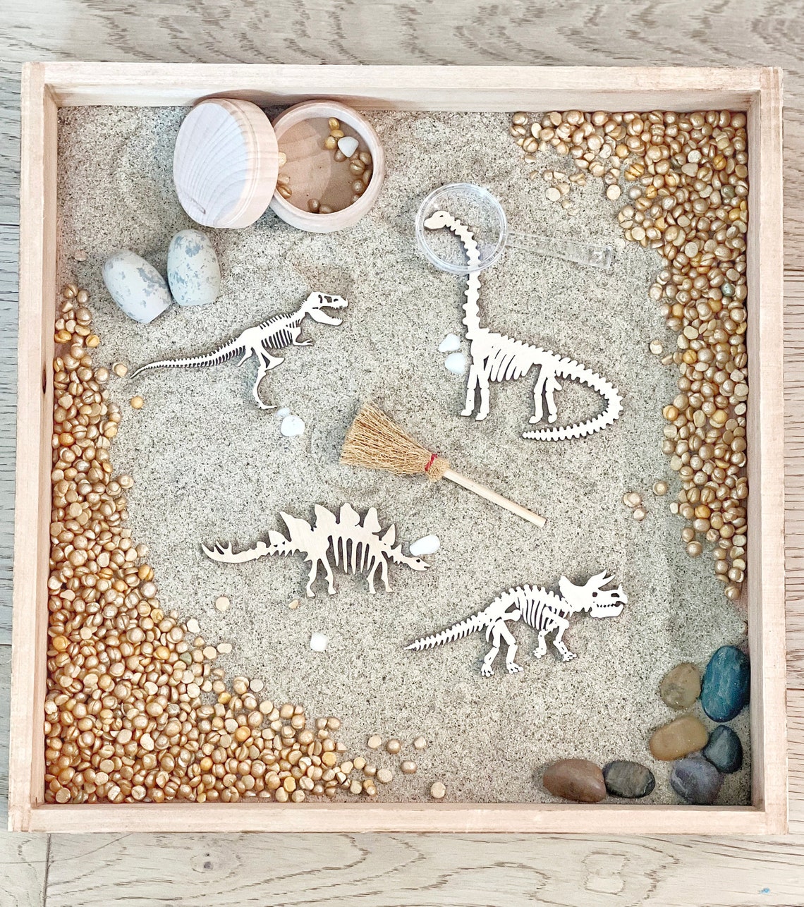 Dino Dig Play Box Fossils Sensory Bin | Etsy