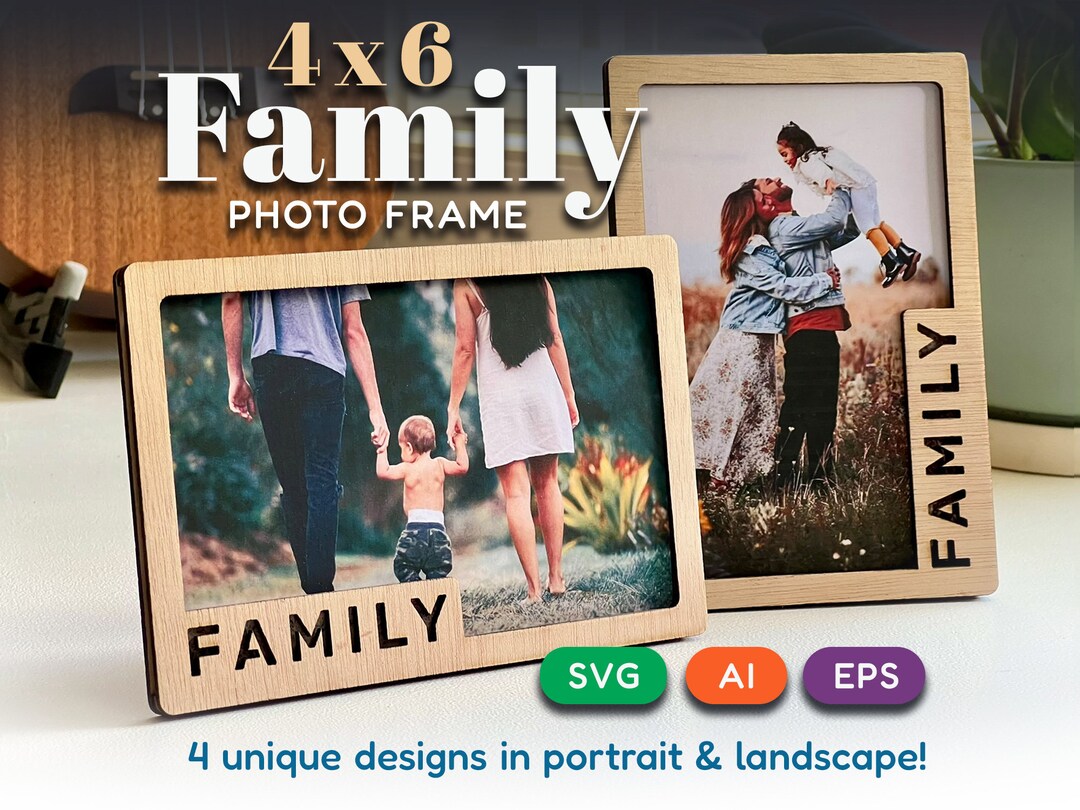 4x6 Family Photo Frame SVG Laser Cut File (digital Download) - Etsy