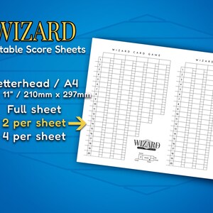 Wizard Score Sheet - Printable Digital Download File - Replacement ...