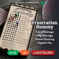 Frustration Rummy Score Sheet Template: Laser Cut SVG, PDF (digital ...