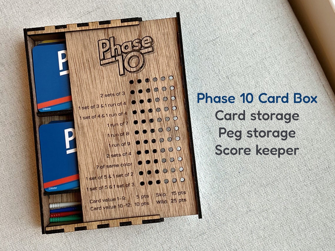 Phase 10 Card Box Digital Download File Laser Engraving & Cut Out File ...