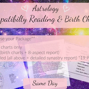 Detailed Love Compatibility Astrology Birth Natal Chart Reading by Ava ...