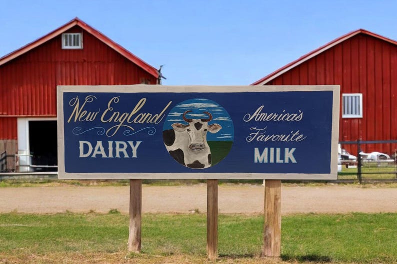 New England Dairy Sign - Etsy