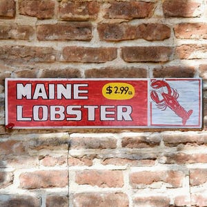 Lobster Sign Coastal Decor Restaurant Signs Seaside Cottage Nautical ...