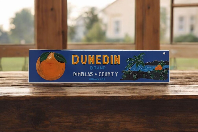 Dunedin Florida Orange Fruit Crate Sign - Etsy