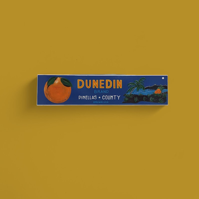 Dunedin Florida Orange Fruit Crate Sign - Etsy