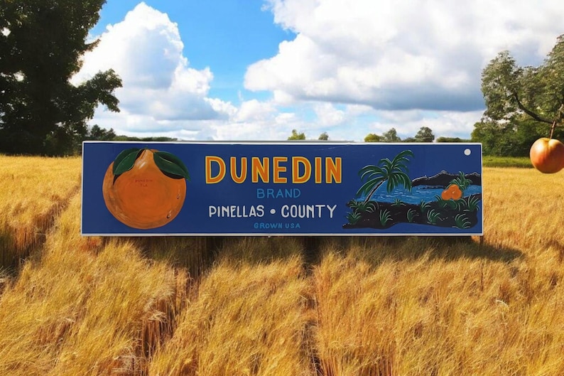 Dunedin Florida Orange Fruit Crate Sign - Etsy