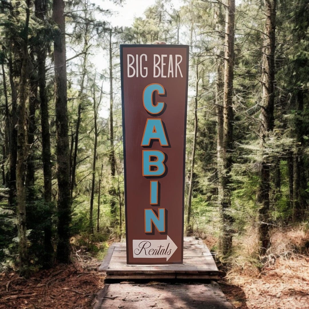 Big Bear Cabin Rental Sign - Etsy
