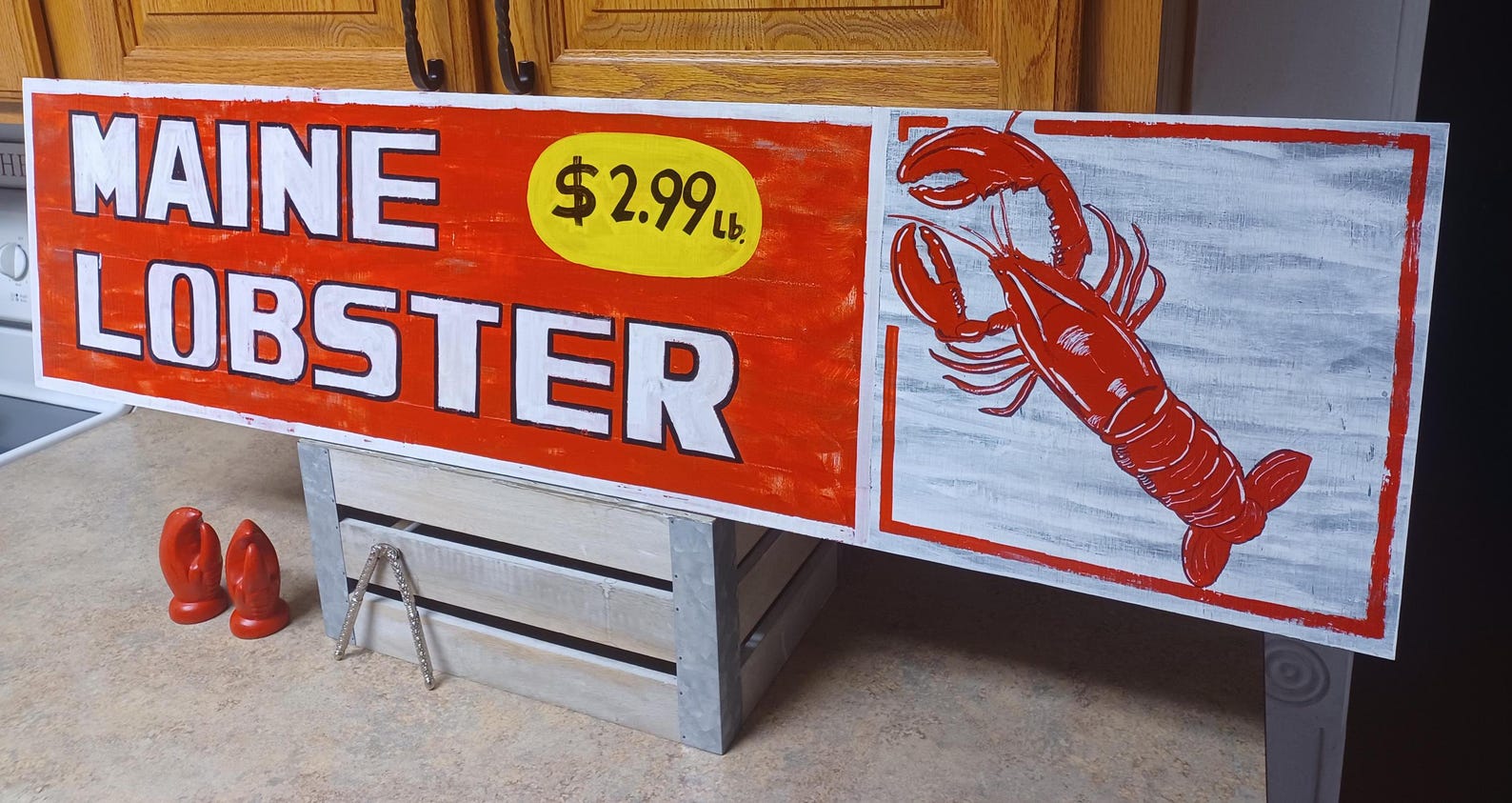 Lobster Sign Coastal Decor Restaurant Signs Seaside Cottage Nautical ...