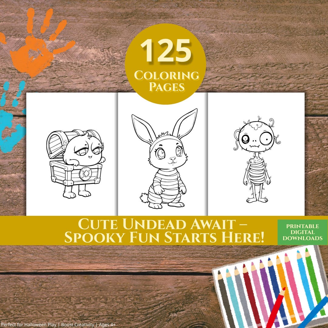 Fantasy Undead Coloring Pages for Kids & Adults (PDF Download) - Etsy